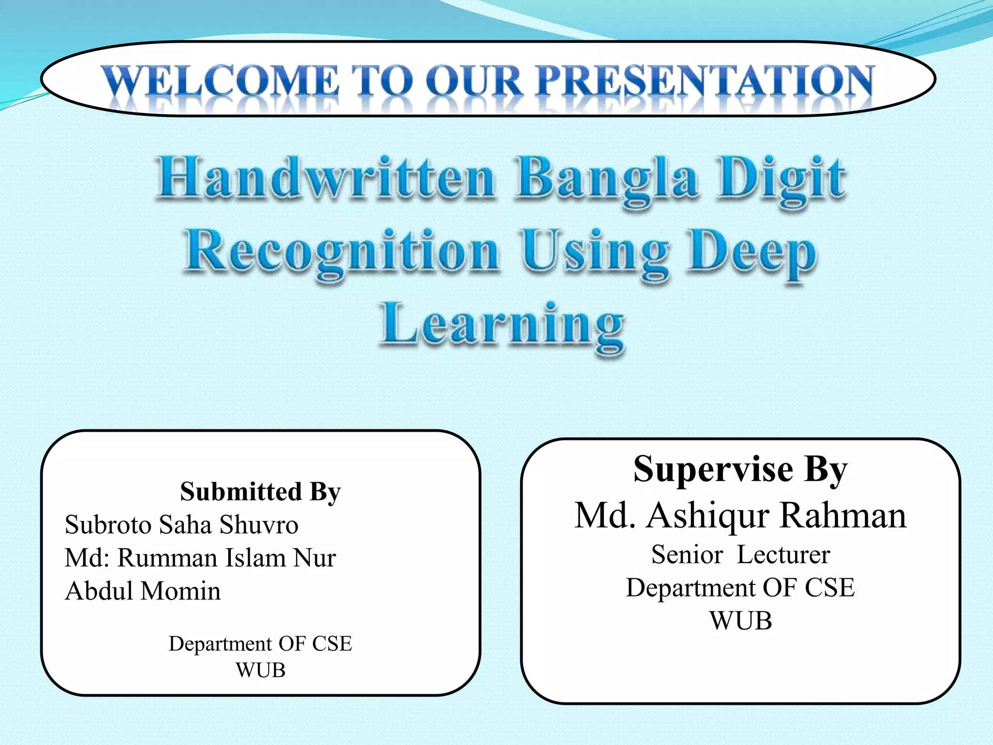 Handwritten bangla-digit-recognition-using-deep-learning | PPTX | Artificial Intelligence ...