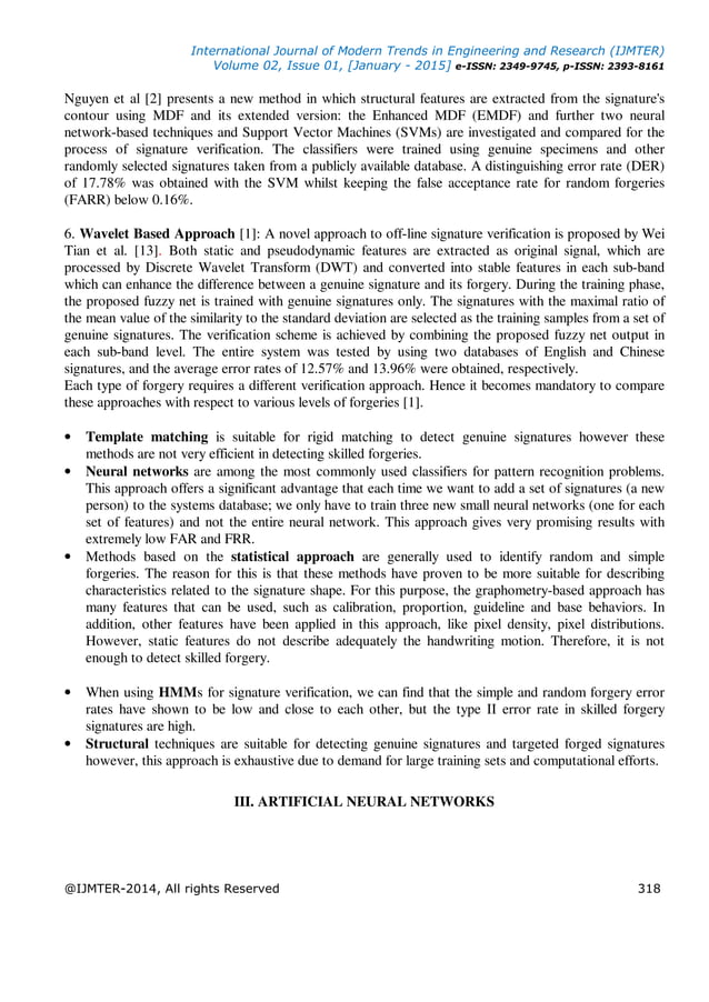 Handwritten Signature Verification using Artificial Neural Network | PDF