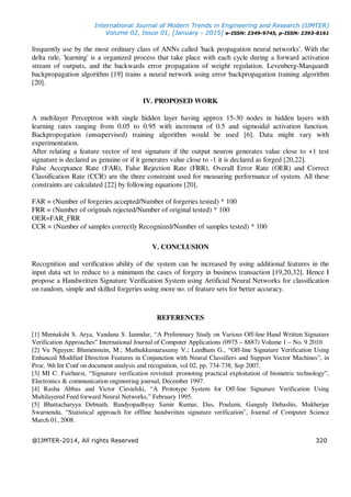 Handwritten Signature Verification using Artificial Neural Network | PDF
