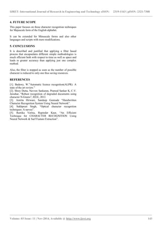 Handwritten character recognition using method filters | PDF | Computing | Technology & Computing