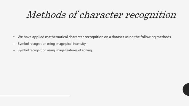 Handwritten mathematical symbol recognition | PPTX | Science