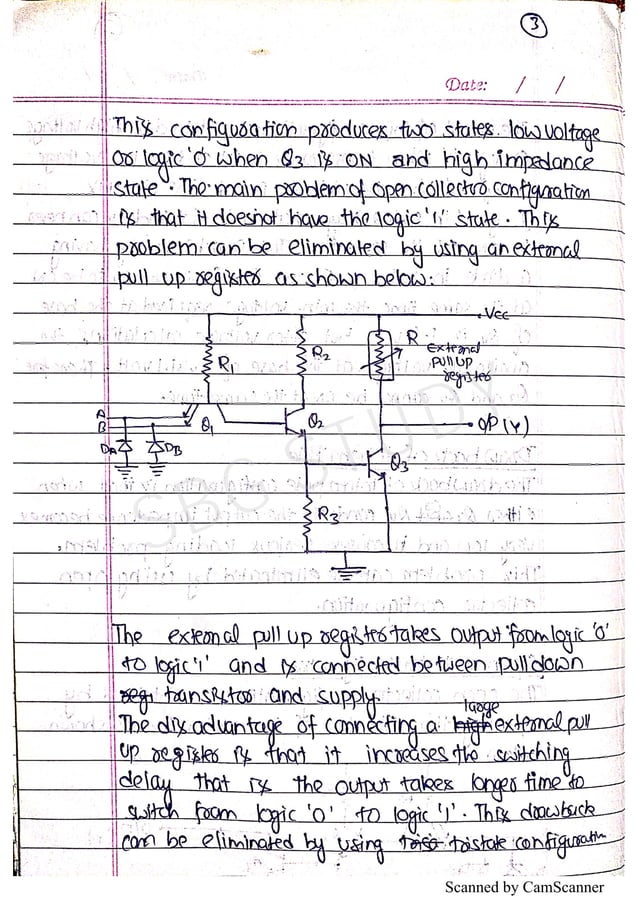 Digital Electronics: Hand Written Notes Logic Families | PDF