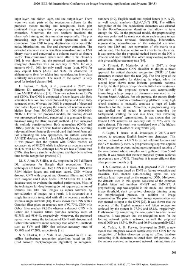 Handwritten Recognition A Survey Pdf