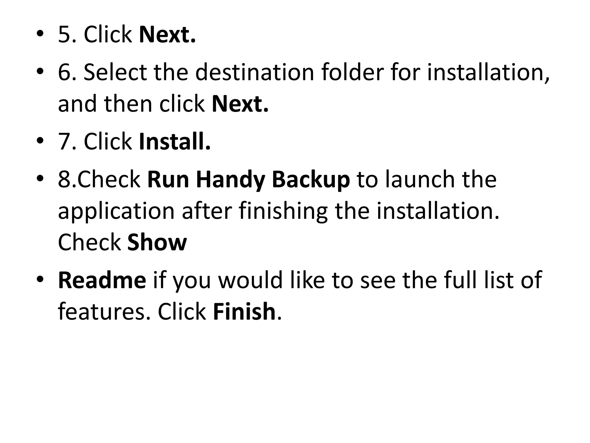 Handy back up installation | PPT