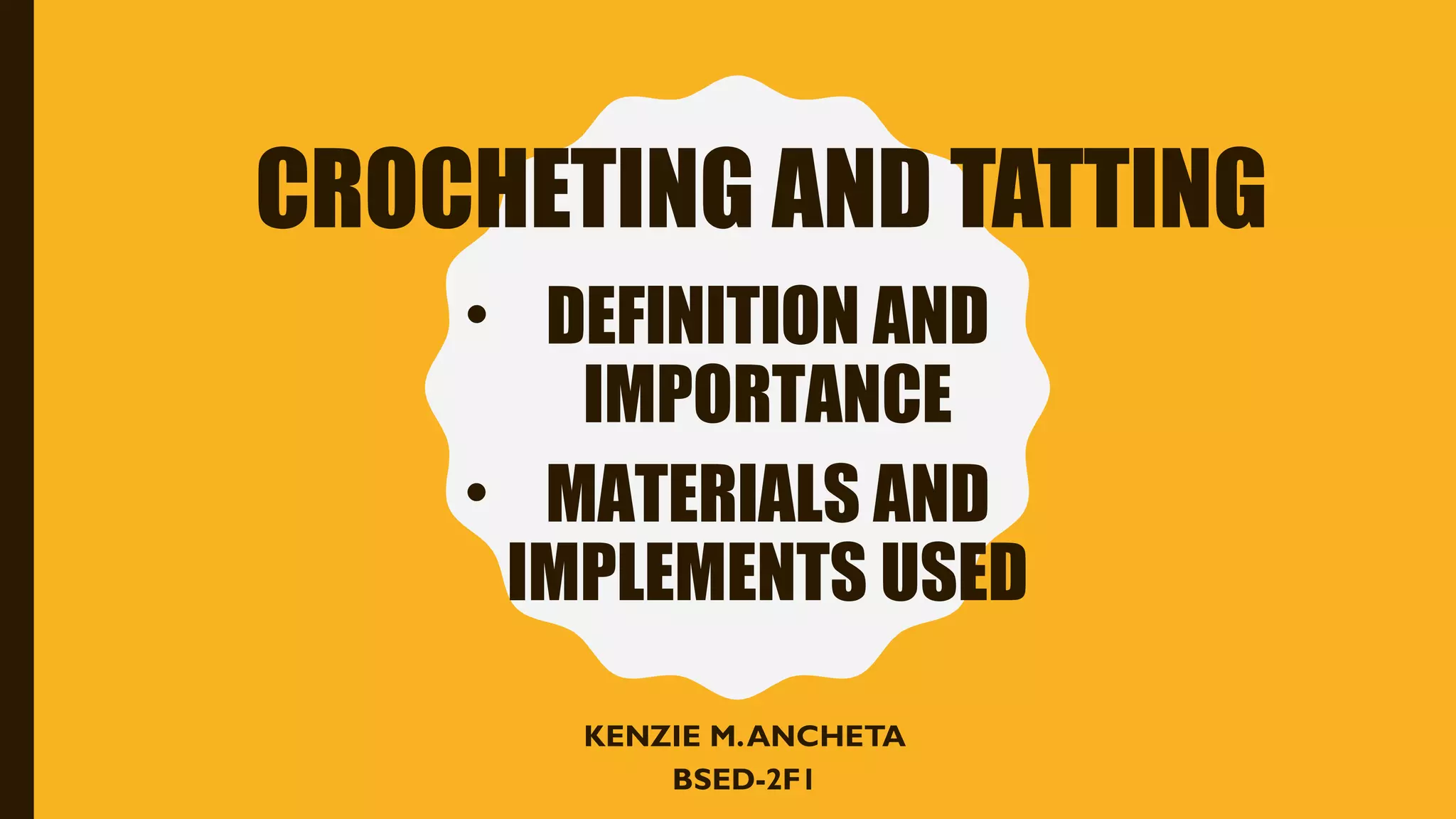 Handicrafts crocheting and tatting | PPT