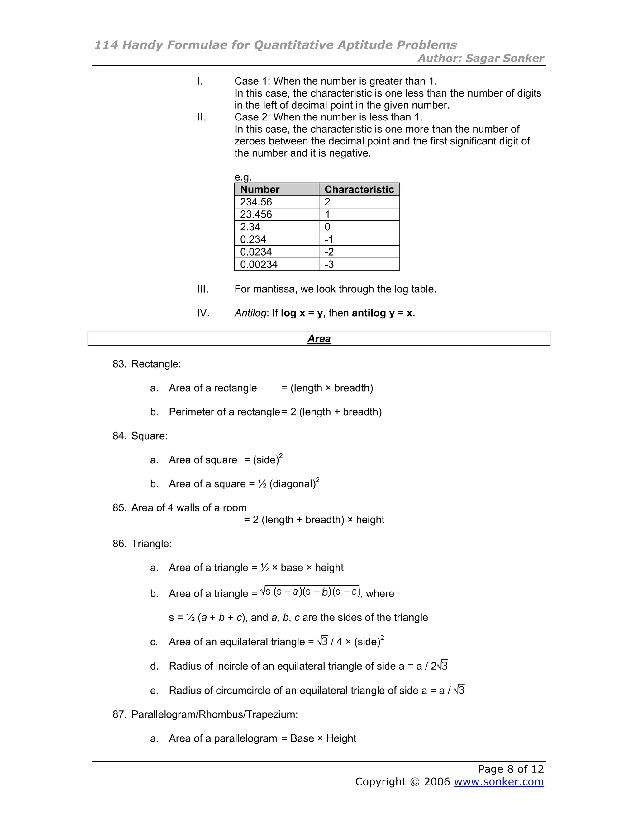 Handy formulae for_quantitative_aptitude_problems | PDF