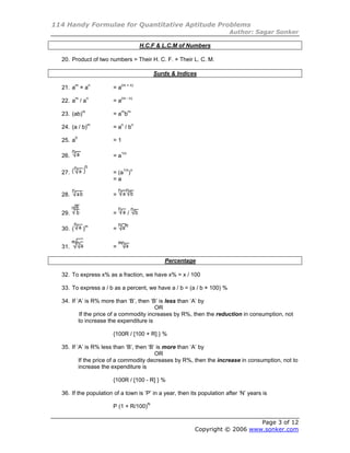 Handy formulae for_quantitative_aptitude_problems | PDF