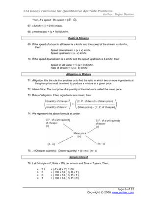 Handy formulae for_quantitative_aptitude_problems | PDF