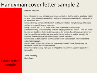 Handyman cover letter | PPTX