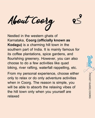 Handy pocket guide coorg india | PDF