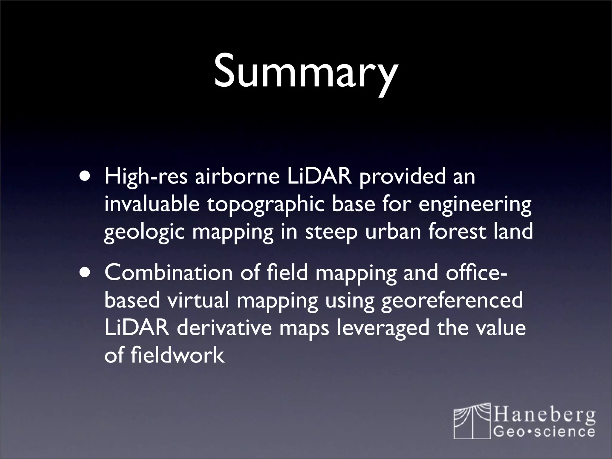 Lidar based landslide mapping at UCSF | PDF