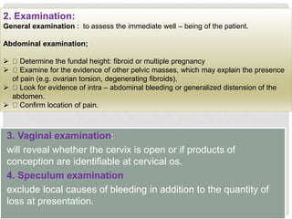 early pregnancy bleeding/ miscarriage types and management. | PPTX