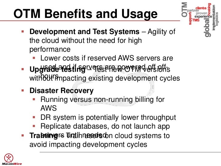 OTM in the Cloud - OTM SIG 2012