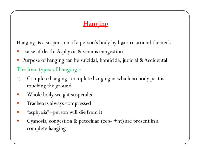 Hanging, strangulation, Asphyxial death | PDF