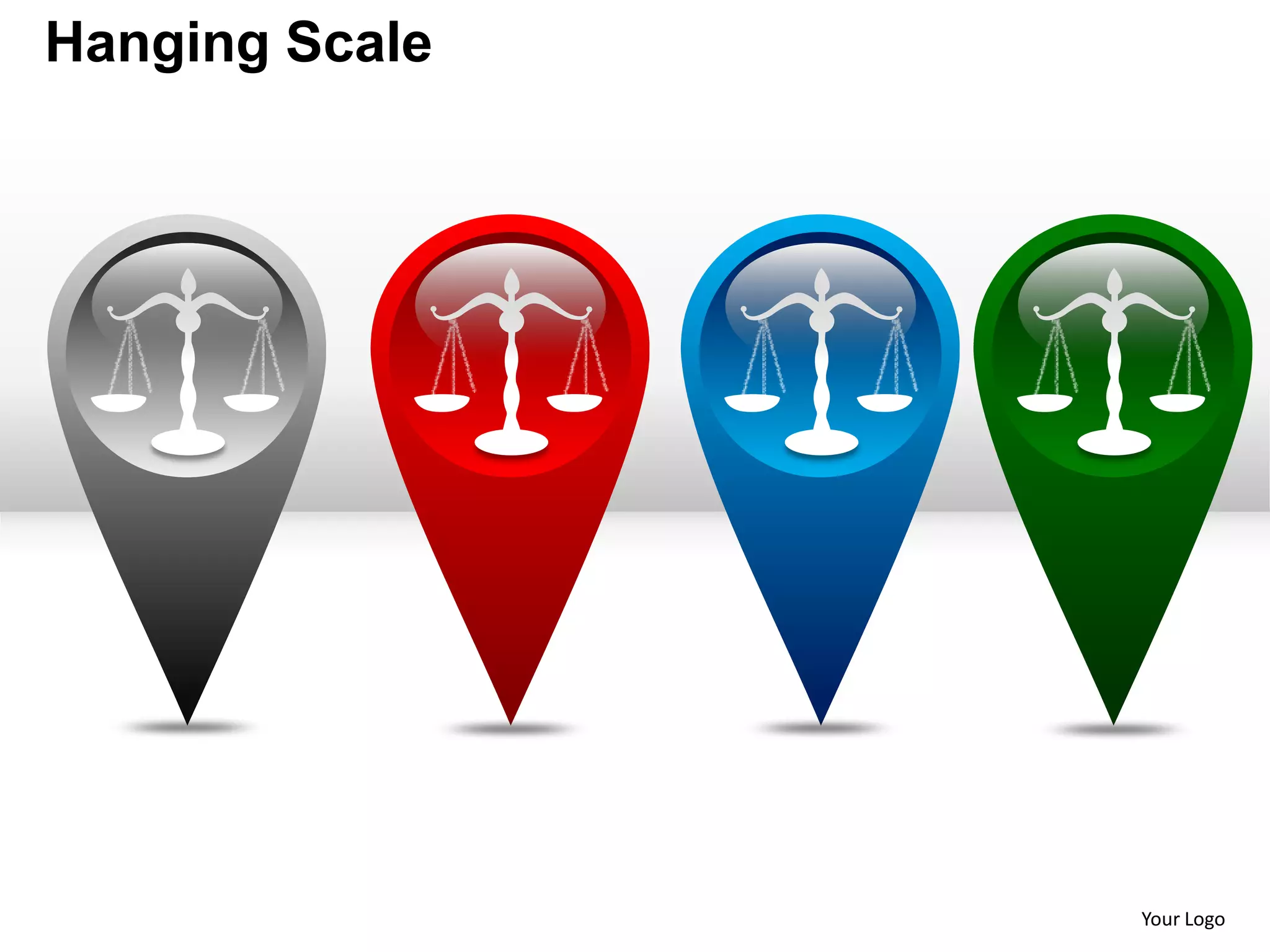 Hanging scale golden powerpoint presentation templates | PPT