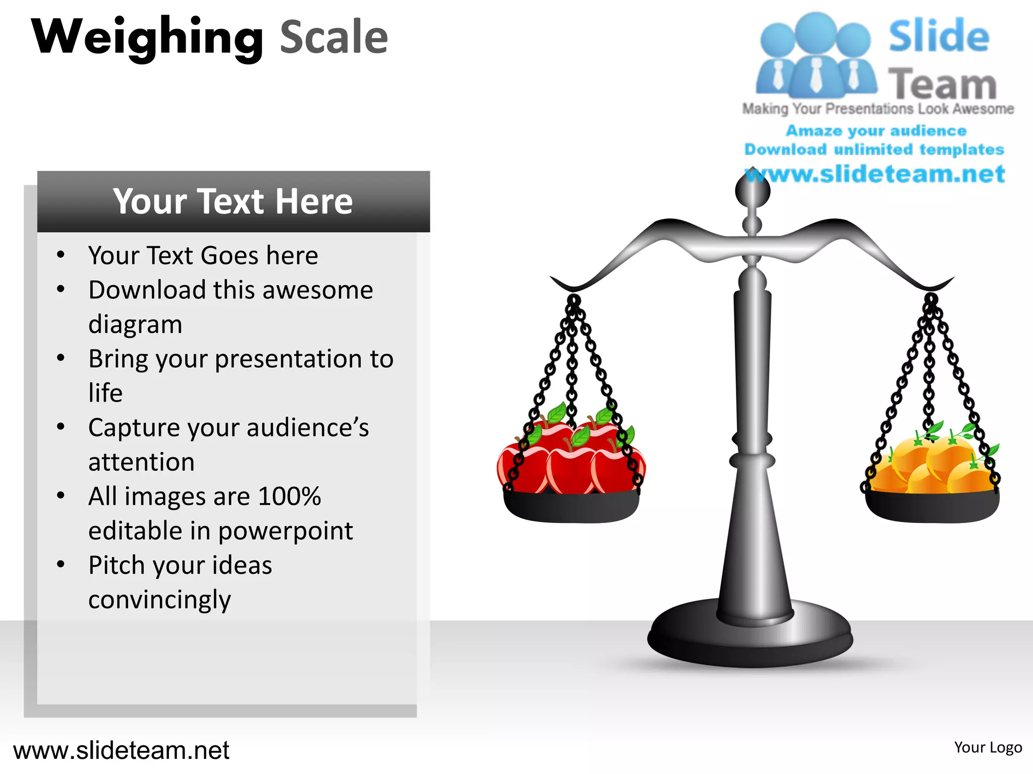 Hanging weighing scale measure powerpoint ppt slides. | PDF