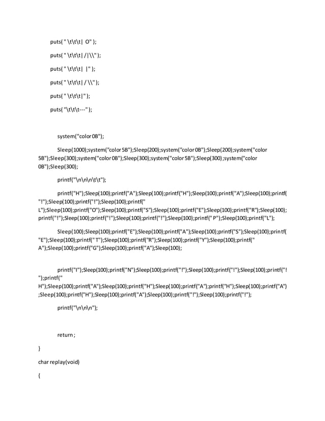 Hangman Game Programming In C Coding Pdf