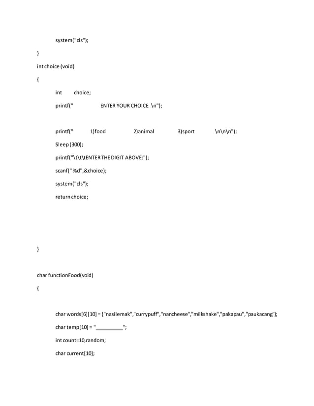 Hangman Game Programming In C Coding Pdf