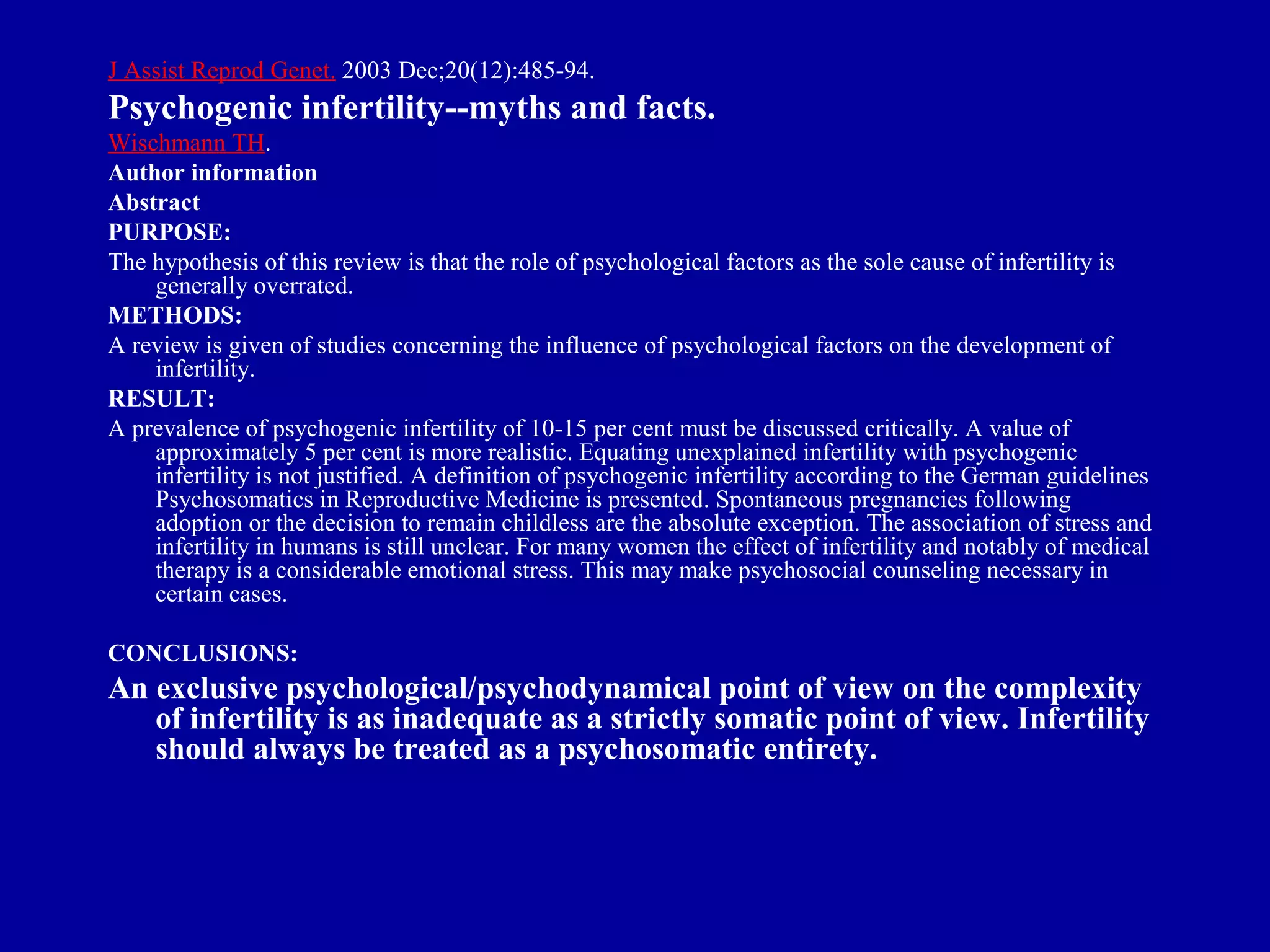 Hanipsych, infertility | PPT