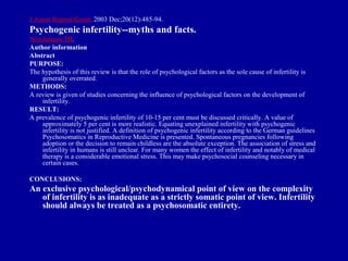 Hanipsych, infertility | PPT