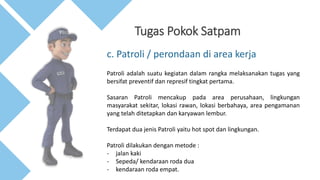 HANJAR TUGAS POKOK FUNGSI DAN PERANAN SATPAM | PPTX