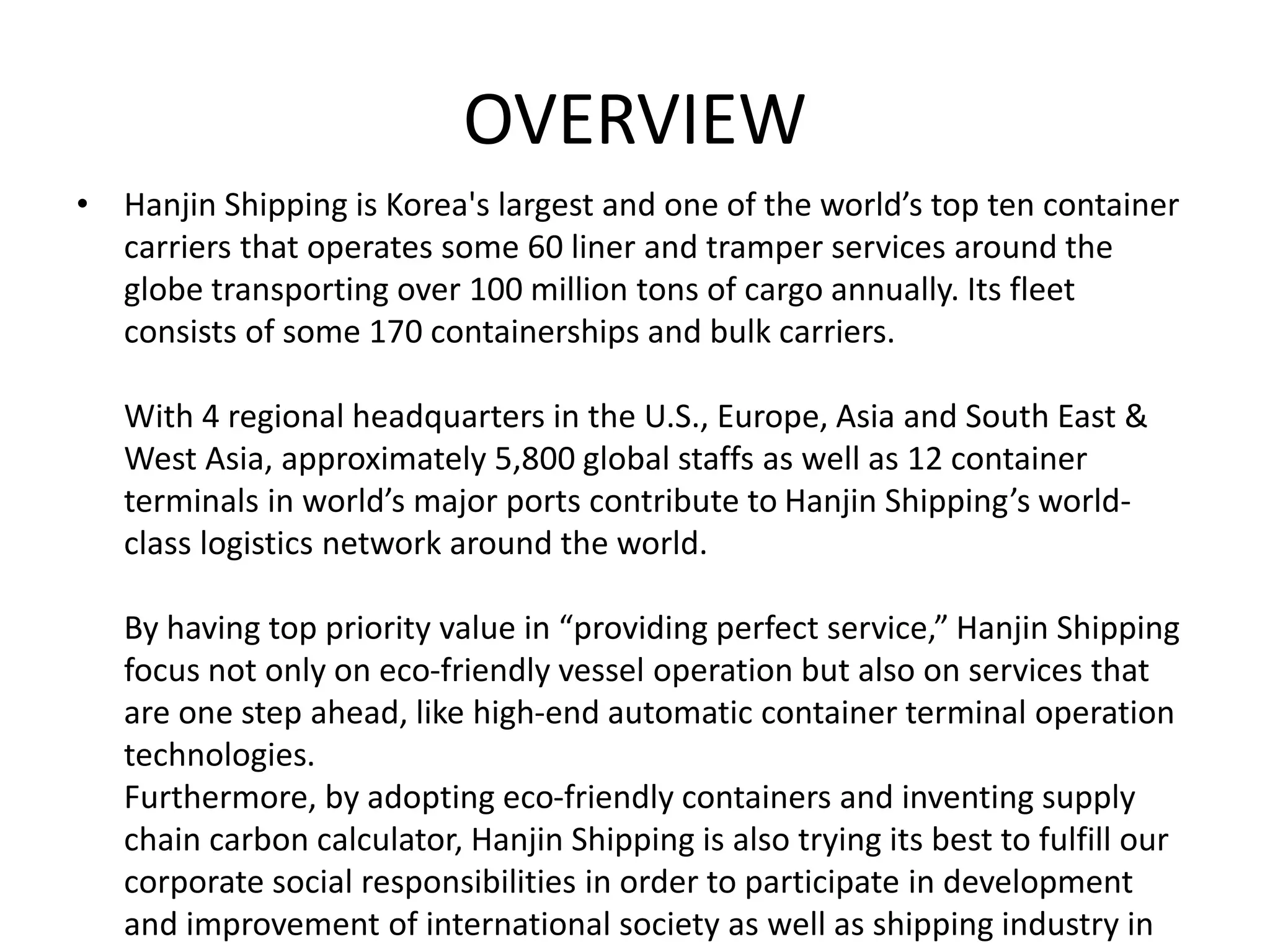 Hanjin service profile | PPTX
