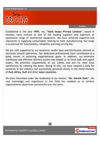 Hank Impex Private Limited, Mumbai, Slag Boxes | PDF | Manufacturing Industry | Industries