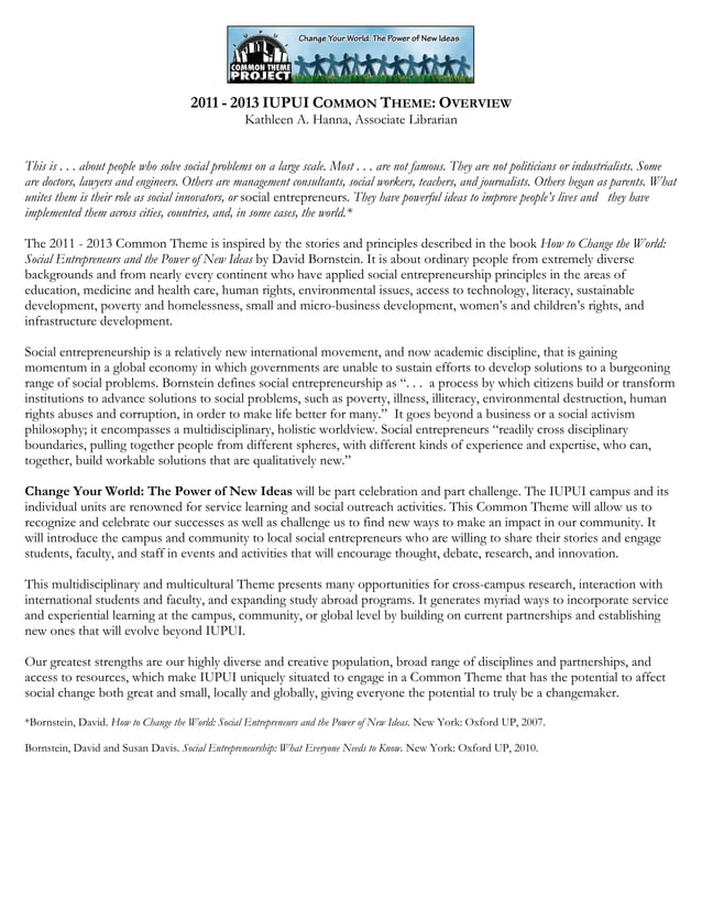 The Common Theme Project - handout | PDF