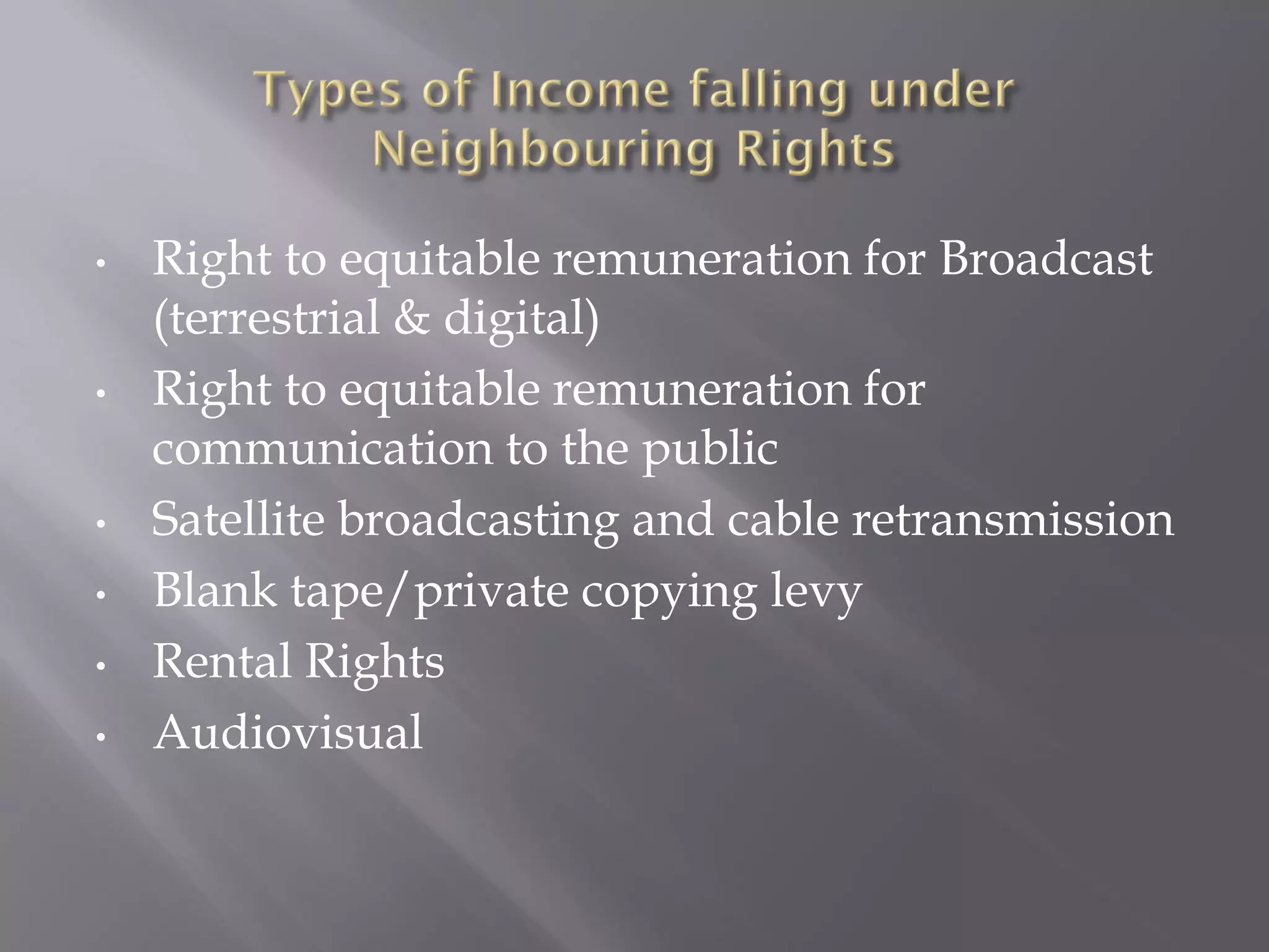 The Neighbouring Rights dichotomy | PPT