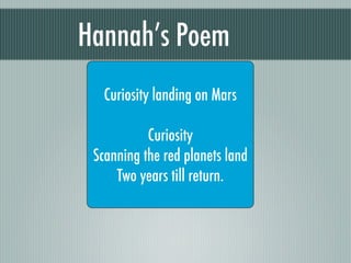 Hannah and kate curiosity | PPT