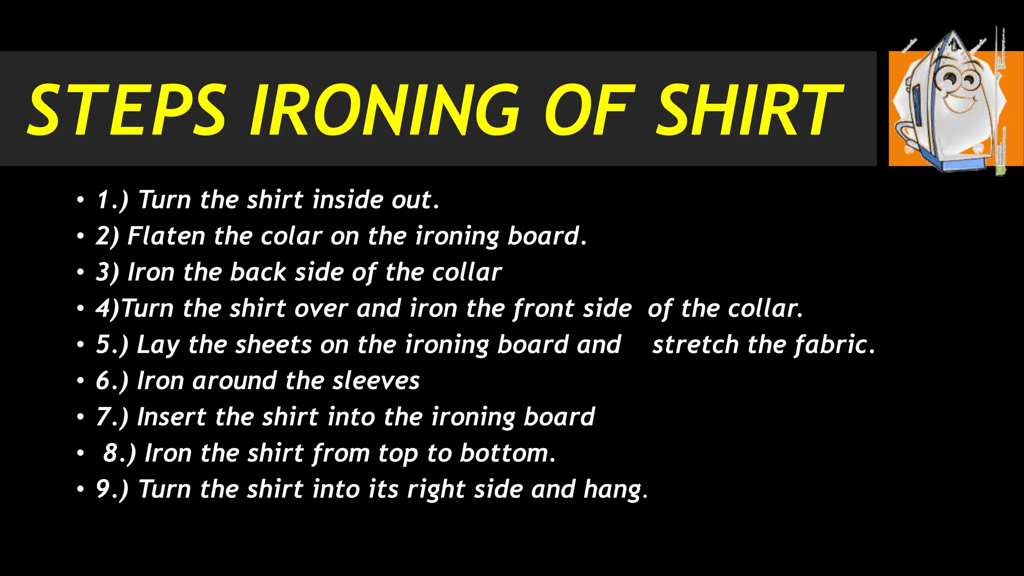 GRADE 11/12 HOUSEKEEPING POWERPOINT IRONING | PPTX