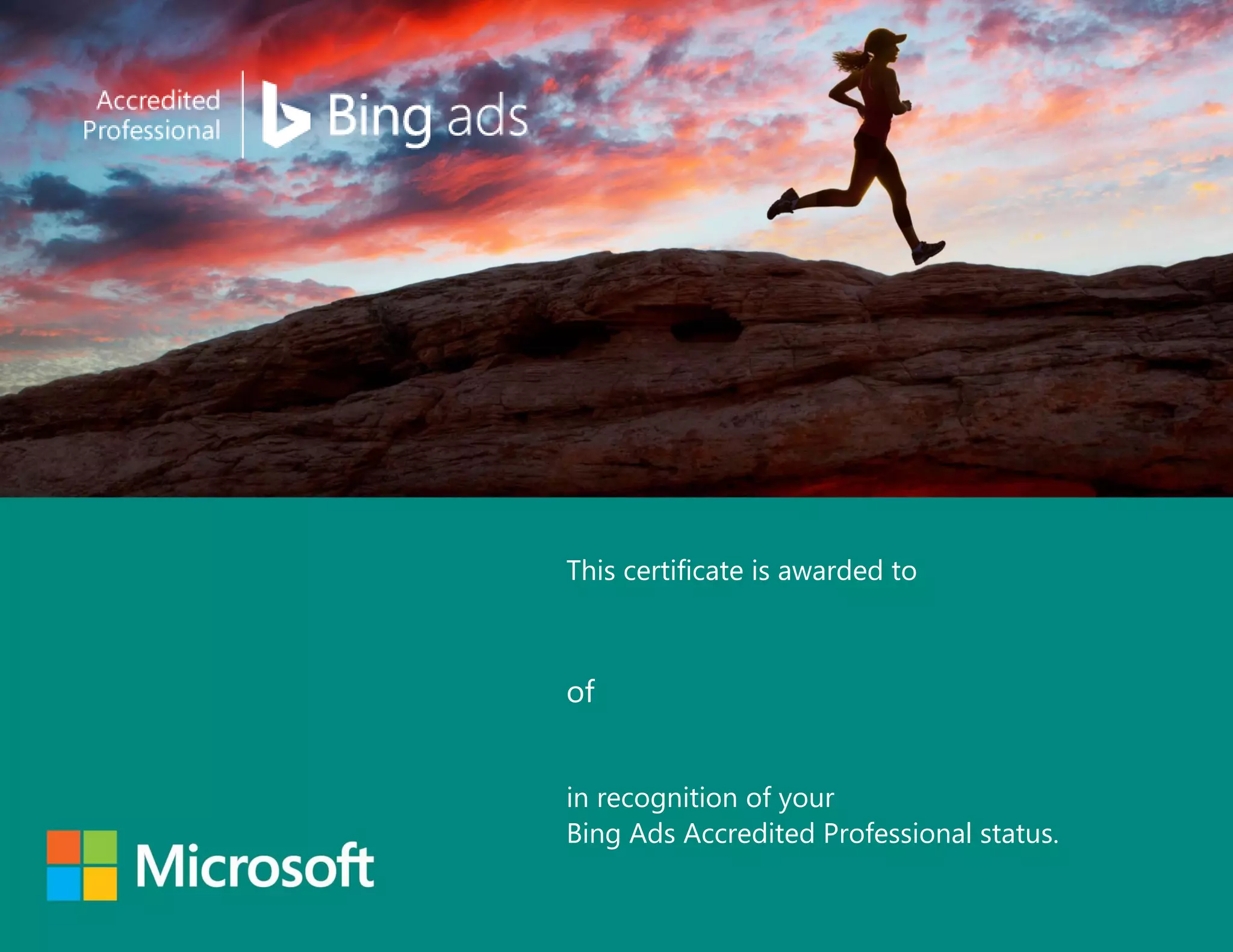 Bing Ads Accredited Professional | Certificate | PPT