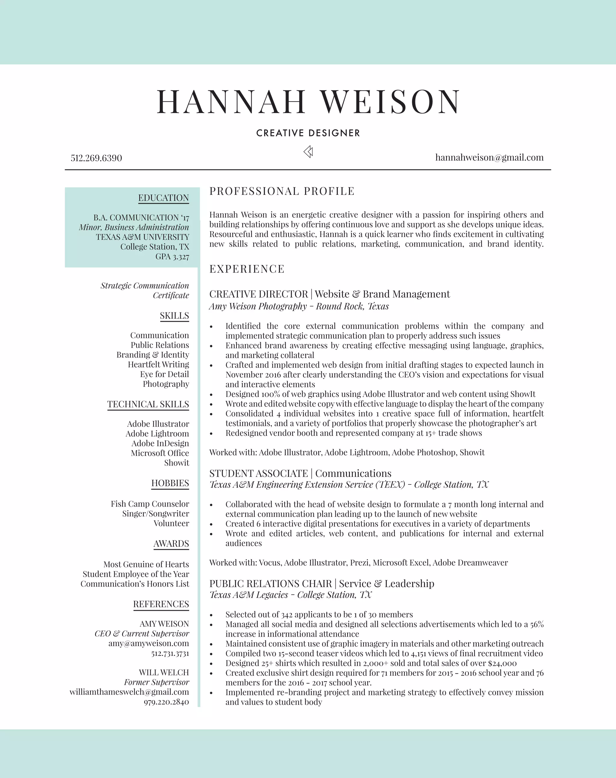 Hannah Weison Resume | PDF