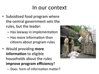 Transparency is Power: Identification Cards and Food Subsidy Programs ...