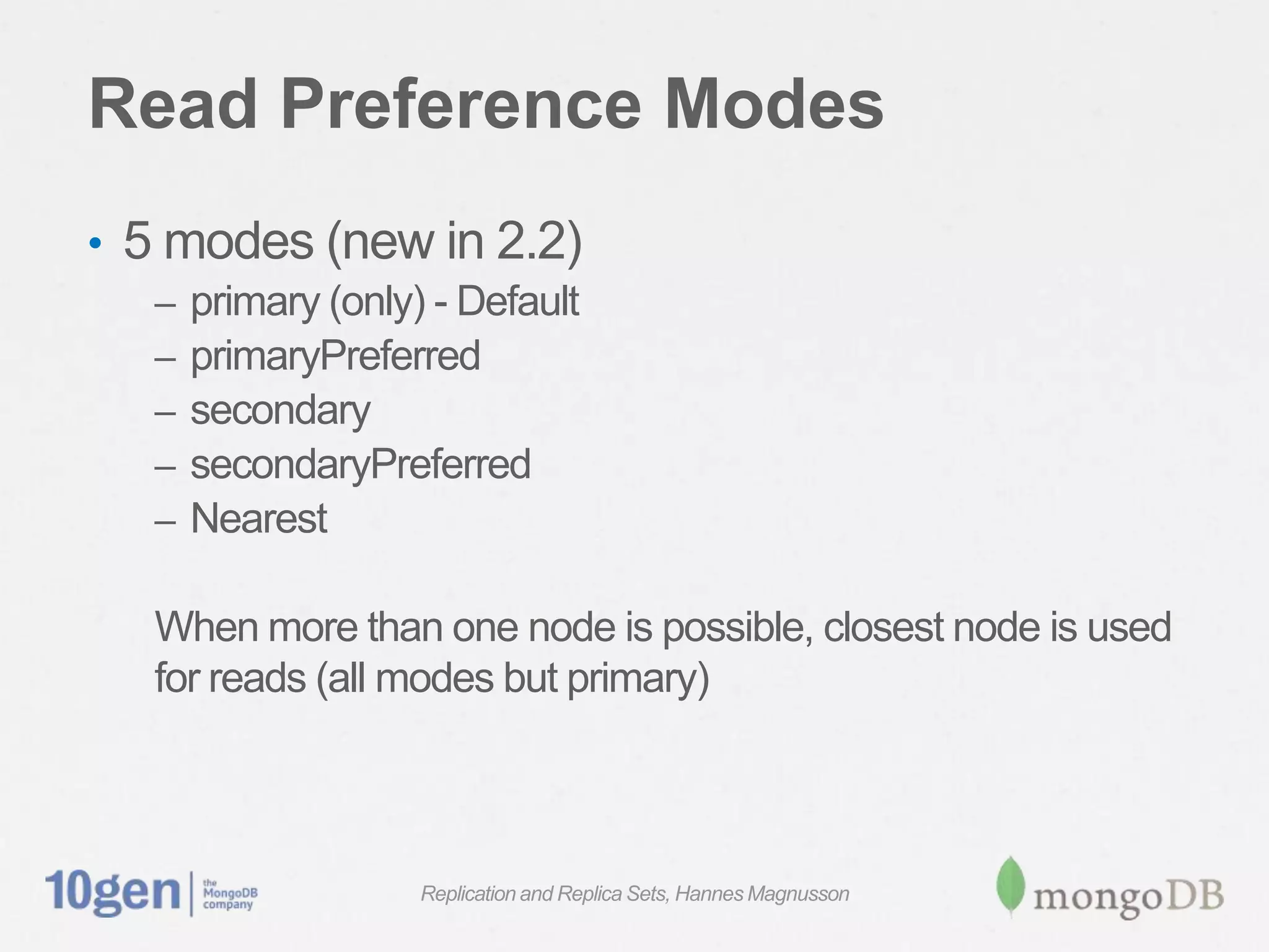 Replication and Replica Sets | PPT