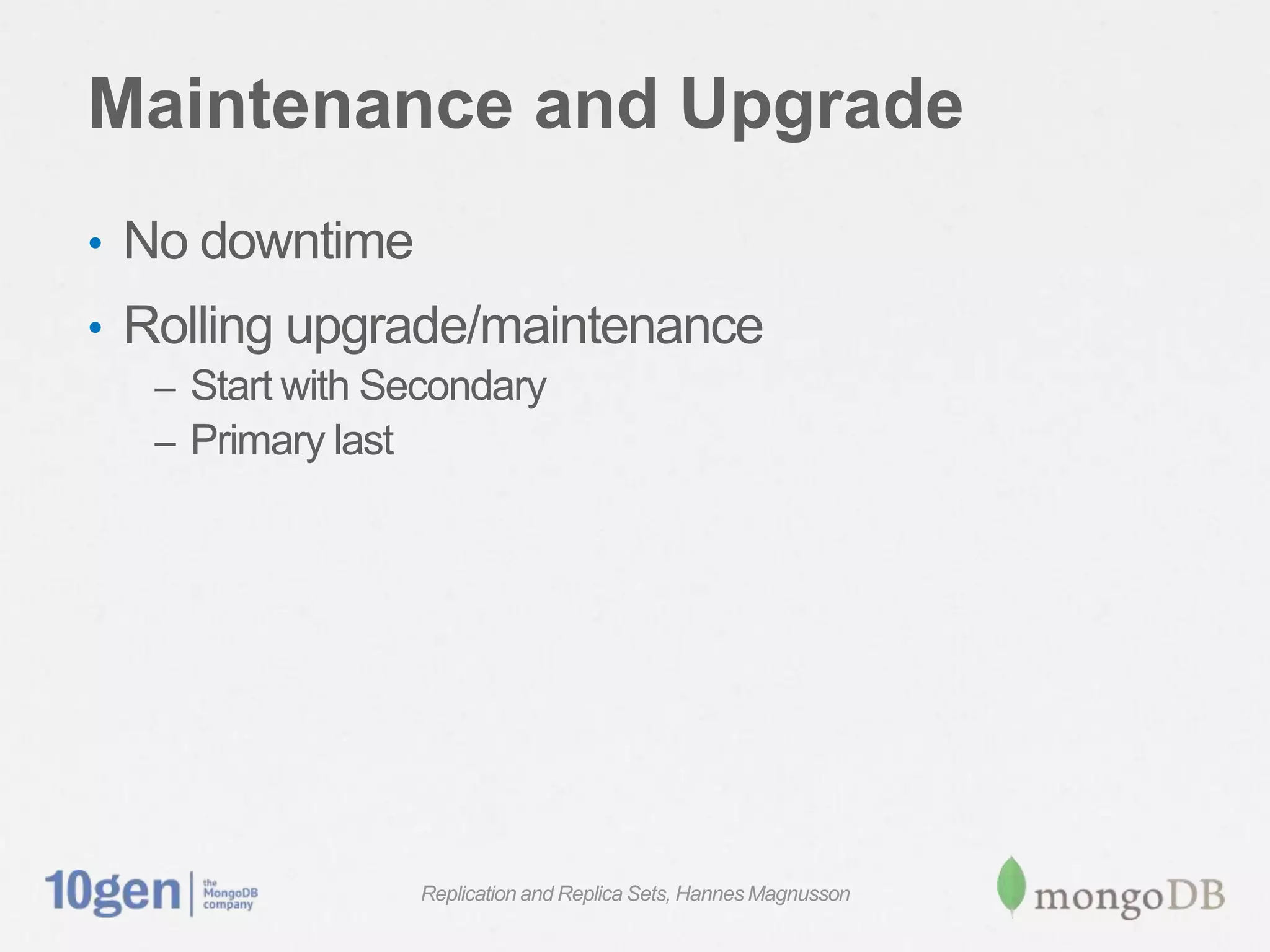 Replication and Replica Sets | PPT
