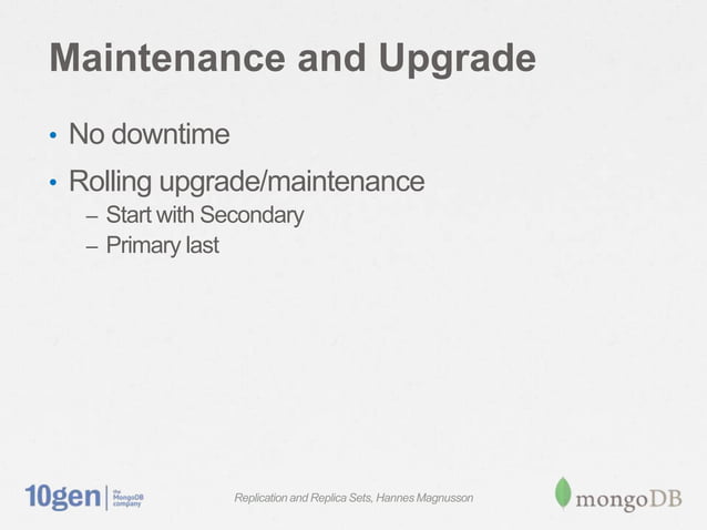 Replication and Replica Sets | PPT