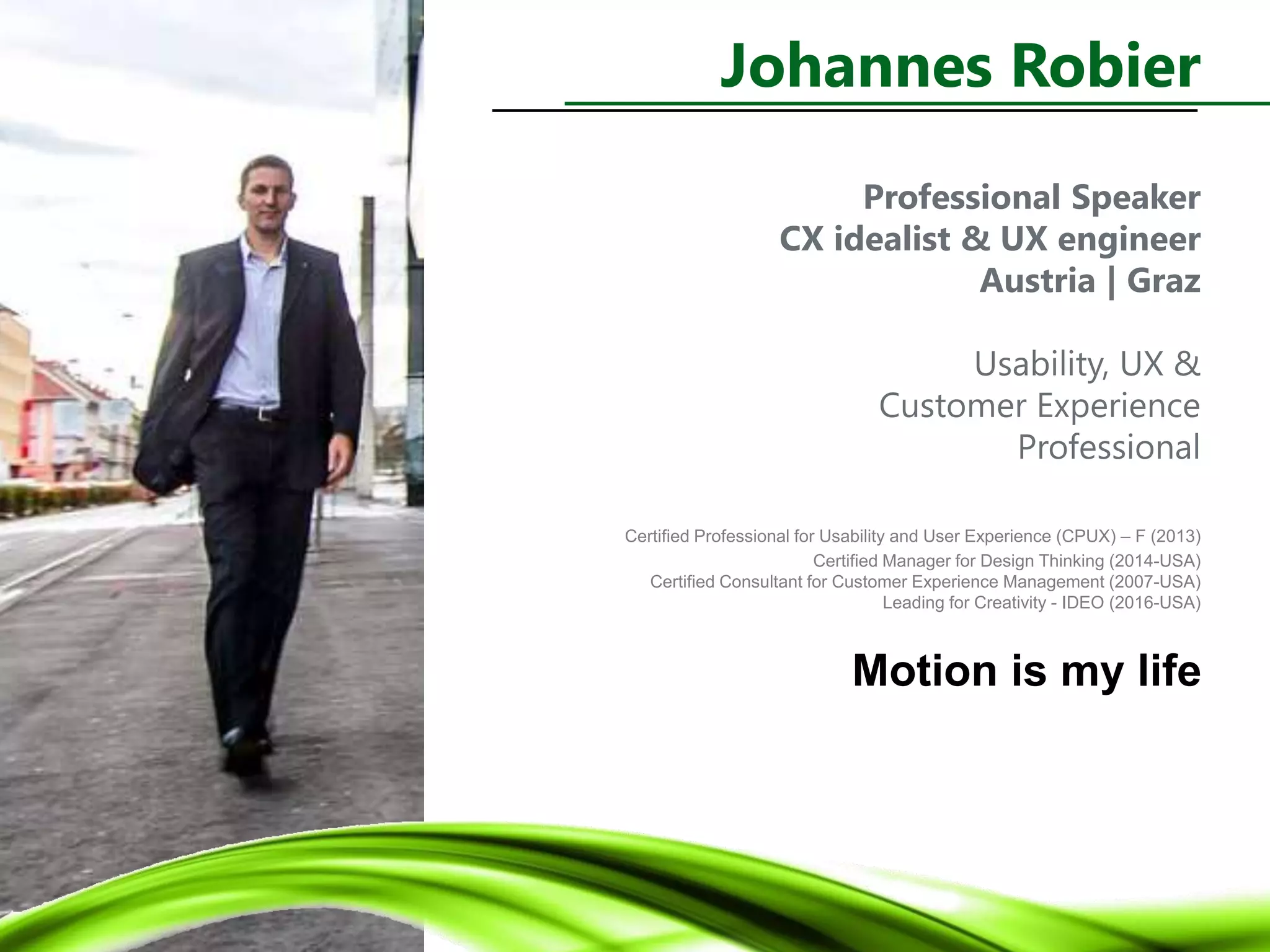 Hannes Robier Speaking profile | PPT