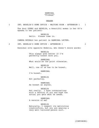 Hannibal episode 108 fromage | PDF