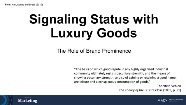 Signaling Status with Luxury Goods: The Role of Brand Prominence | PPTX ...