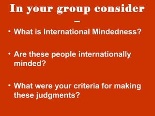 International mindedness | PPT