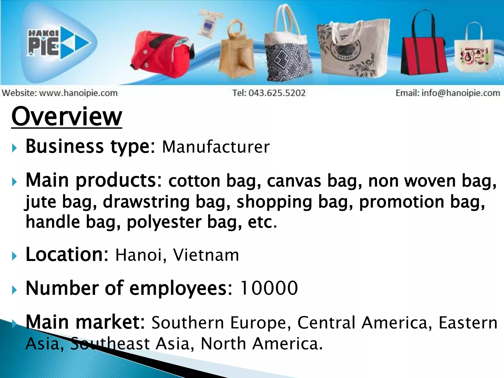 Hanoi import export and producing investment limited company introduction | PPTX