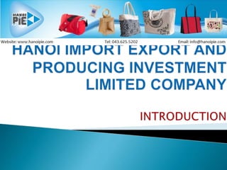 Hanoi import export and producing investment limited company introduction | PPTX