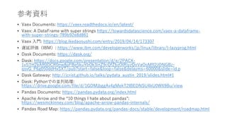 Pandas / Dask / Vaex | PPT
