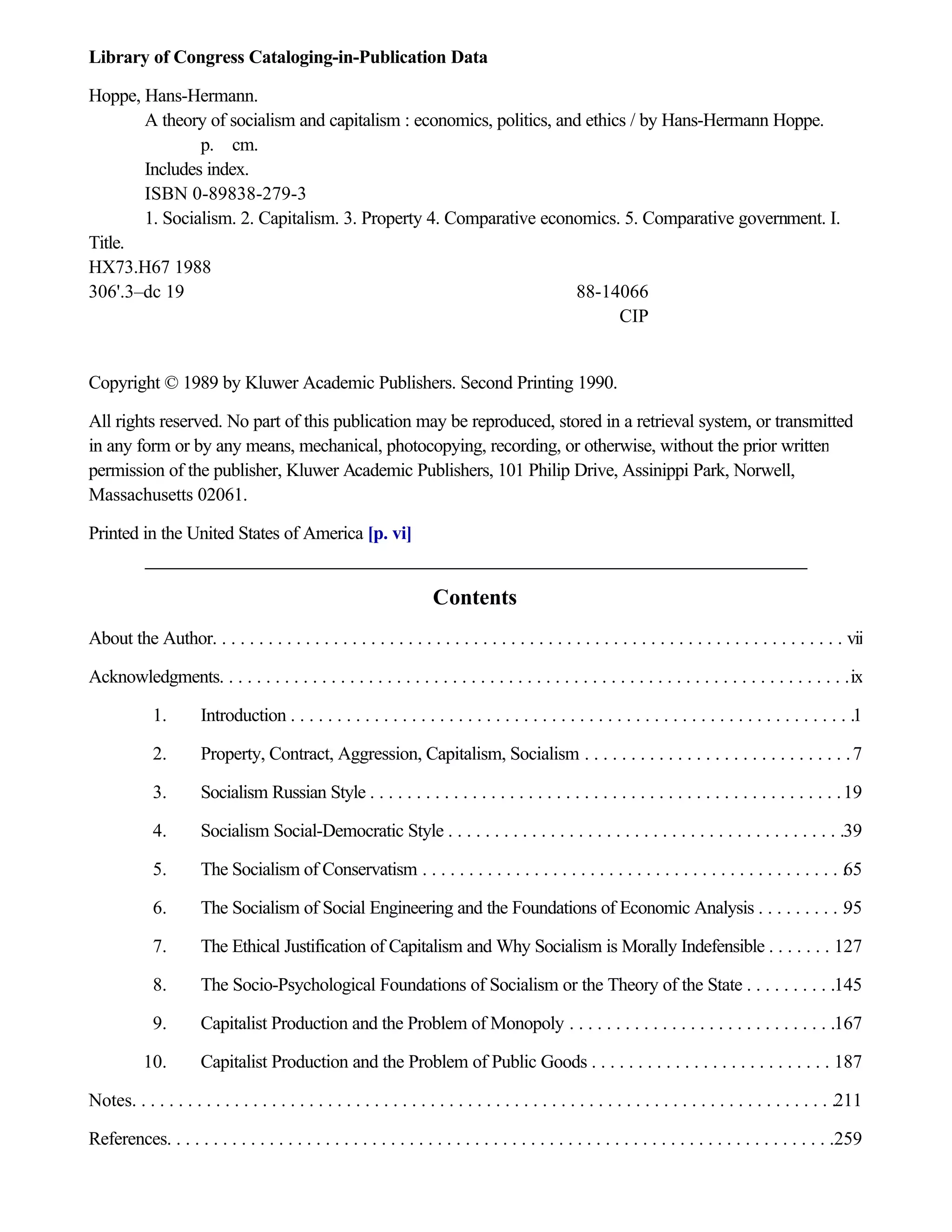 Hans hermann hoppe - a theory of socialism and capitalism | PDF