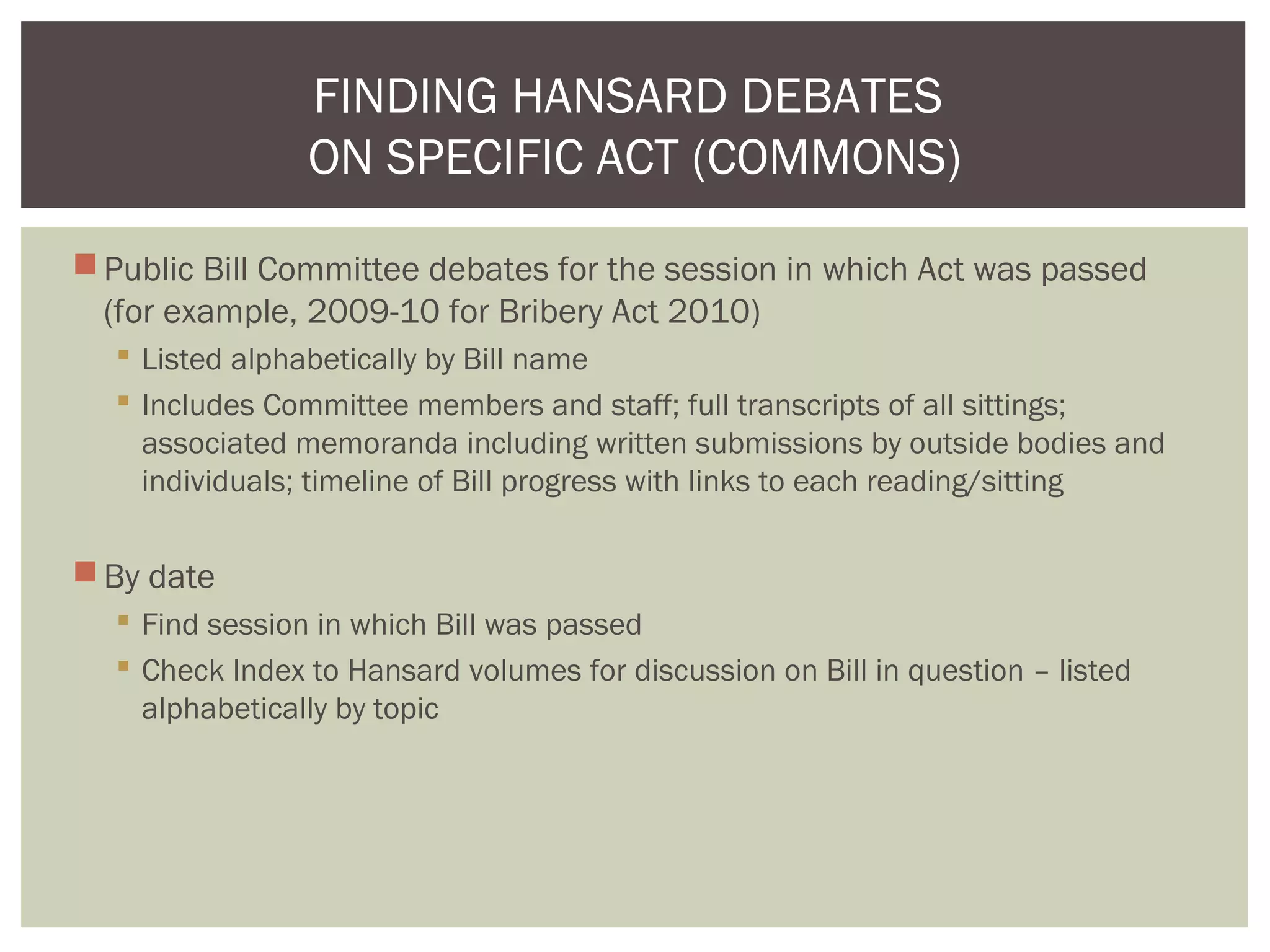 Research using Hansard | PPT