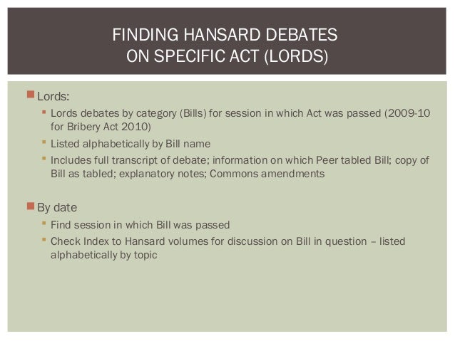 Research using Hansard