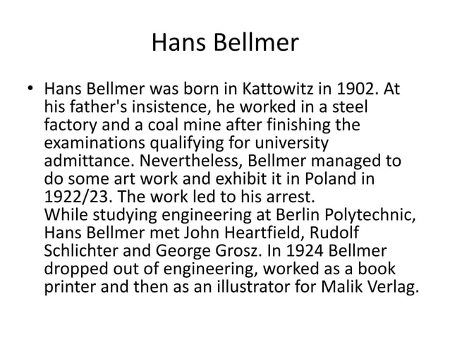Hans belmer powerpoint | PPT