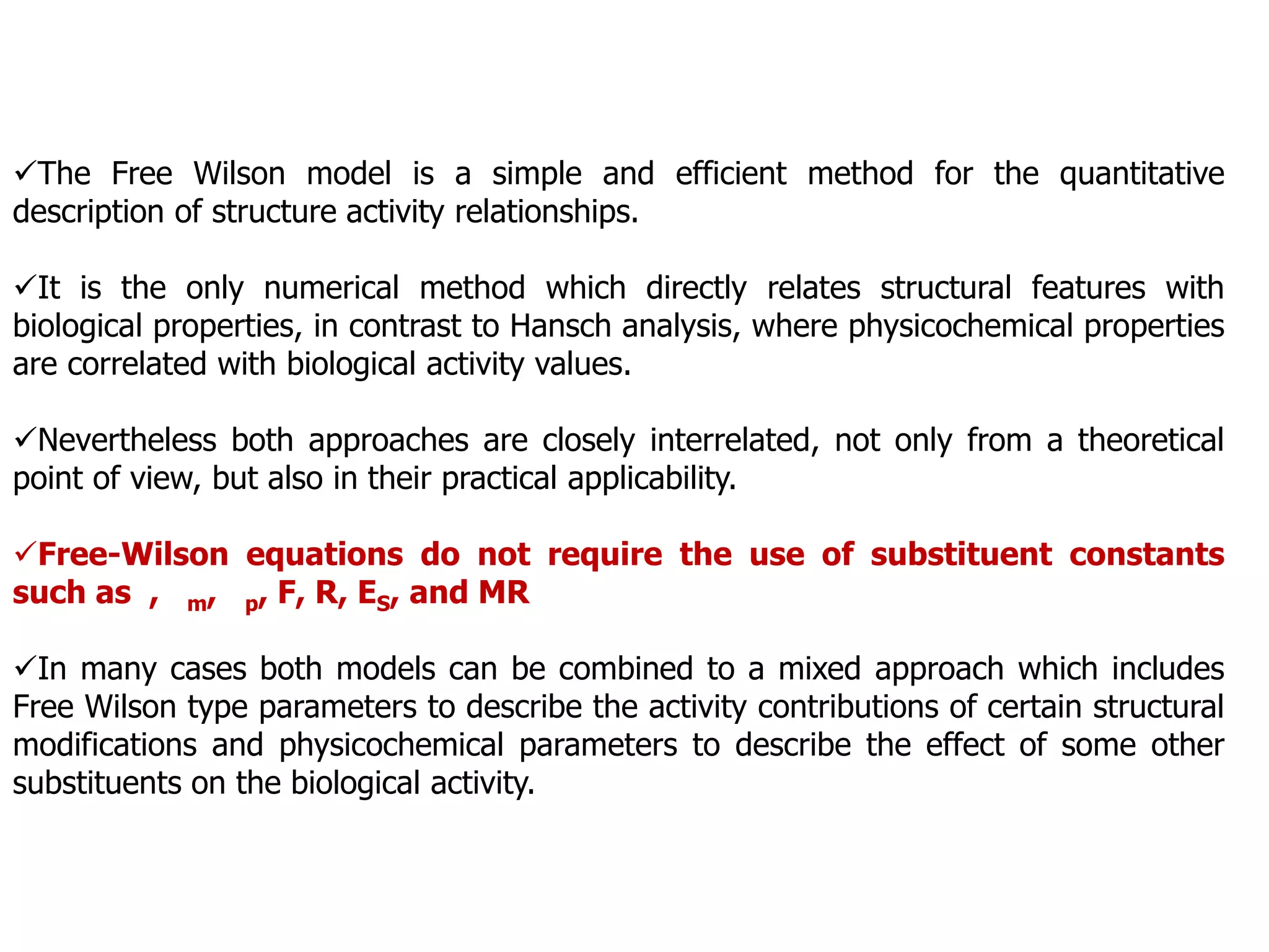 Hansch and free wilson analysis | PPTX