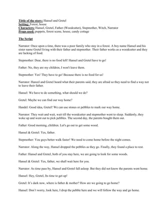 Hansel and gretel. | DOCX